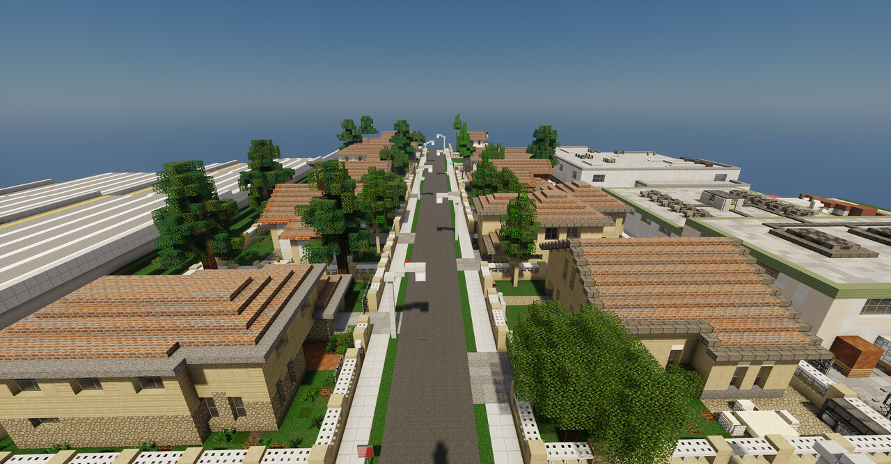 A californian 80's residential street Minecraft Map