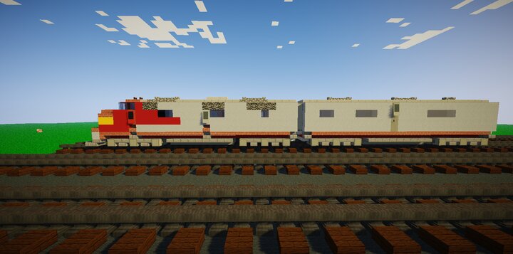 1:5:1 Scale Santa Fe E6 AA Diesel Locomotive Minecraft Map