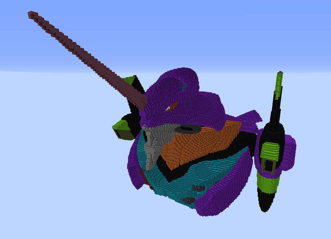 Evangelion Eva 01 head Minecraft Map