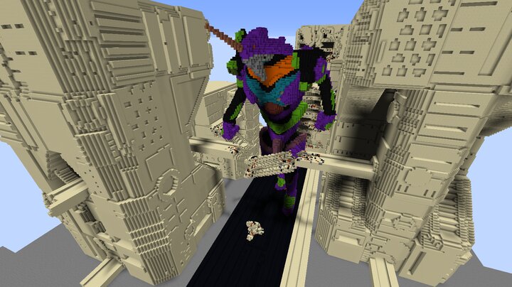Evangelion Eva 01 head Minecraft Map