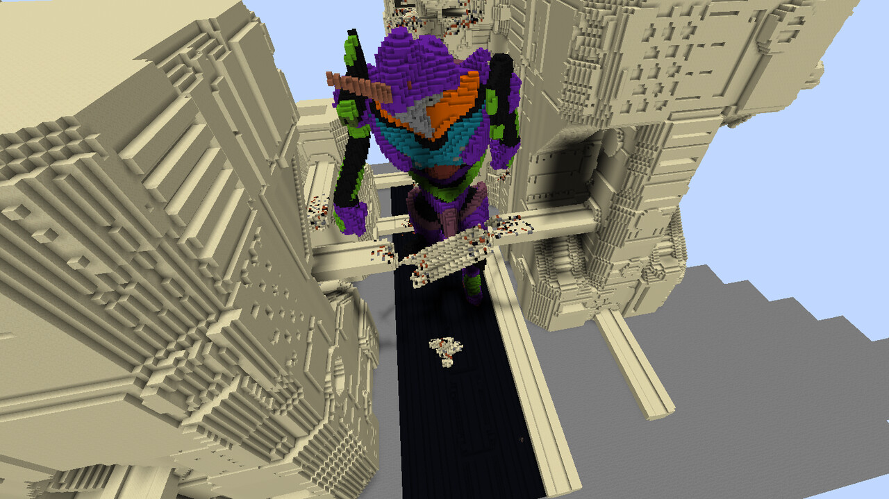 Evangelion Eva 01 head Minecraft Map