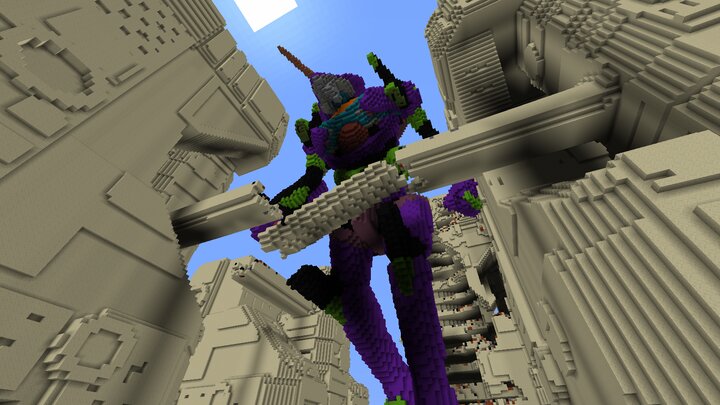 Evangelion Eva 01 head Minecraft Map