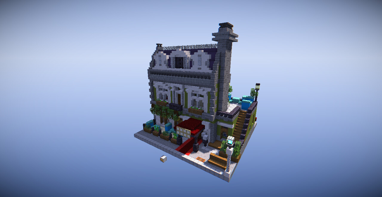 LEGO Modular "Parisian Restaurant" Recreation Minecraft Map