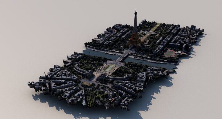 Eiffel Tower | Paris [1:1] for BTE Project Minecraft Map