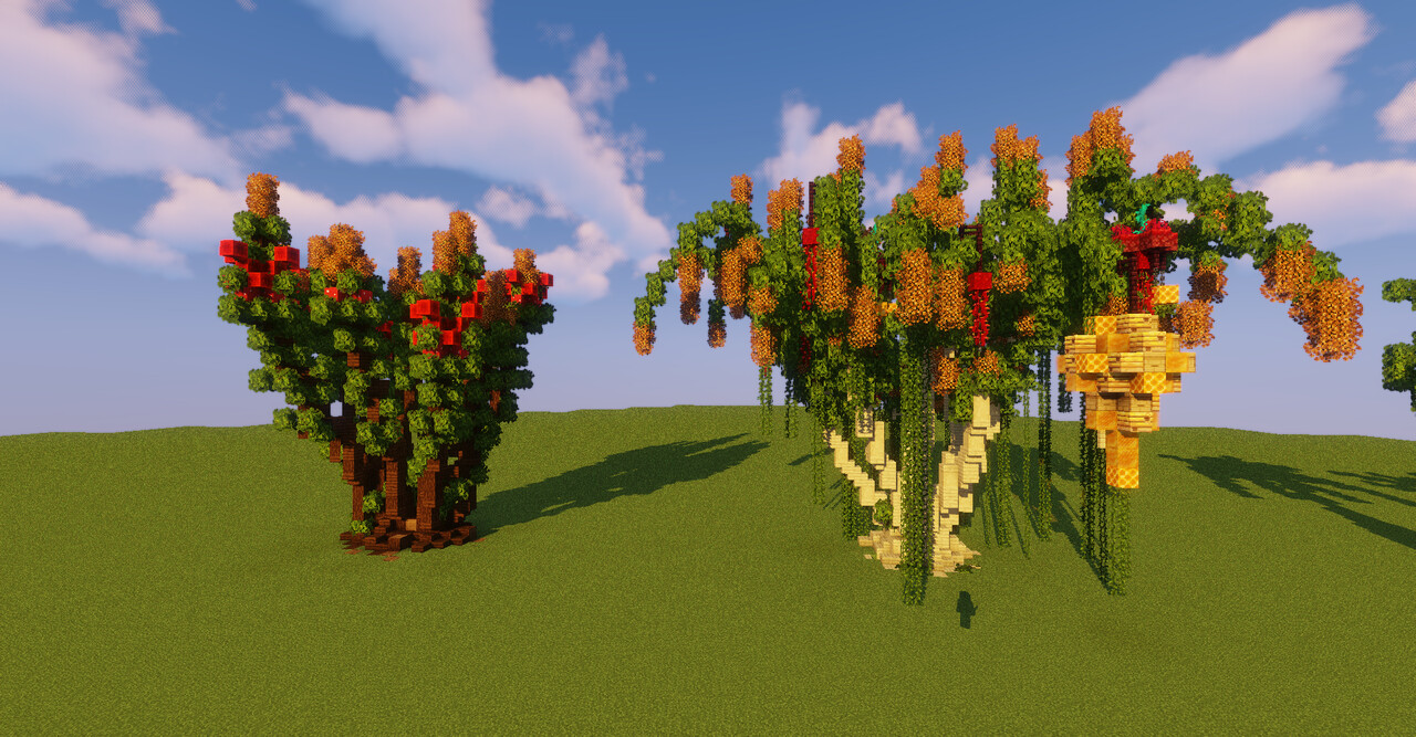 12 Awesome Custom Tree Designs Minecraft Map