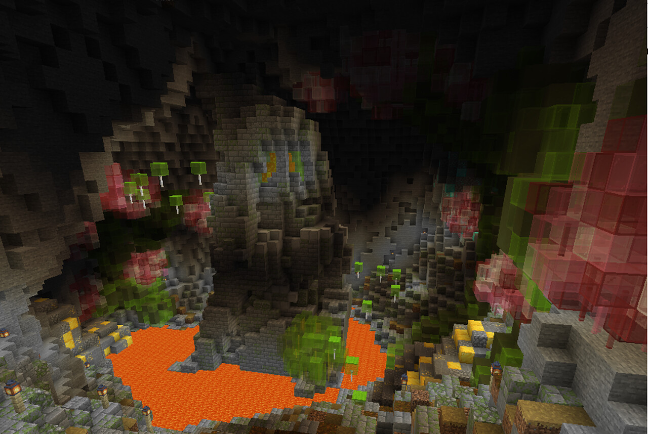 Statue in a vault cave Minecraft Map