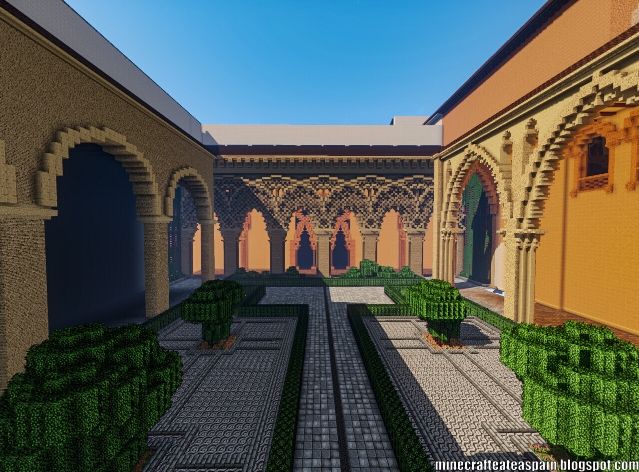 Minecraft replica of the Palacio de la Aljafería, Zaragoza, Spain ...