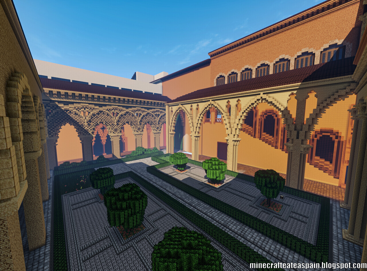 Minecraft replica of the Palacio de la Aljafería, Zaragoza, Spain ...