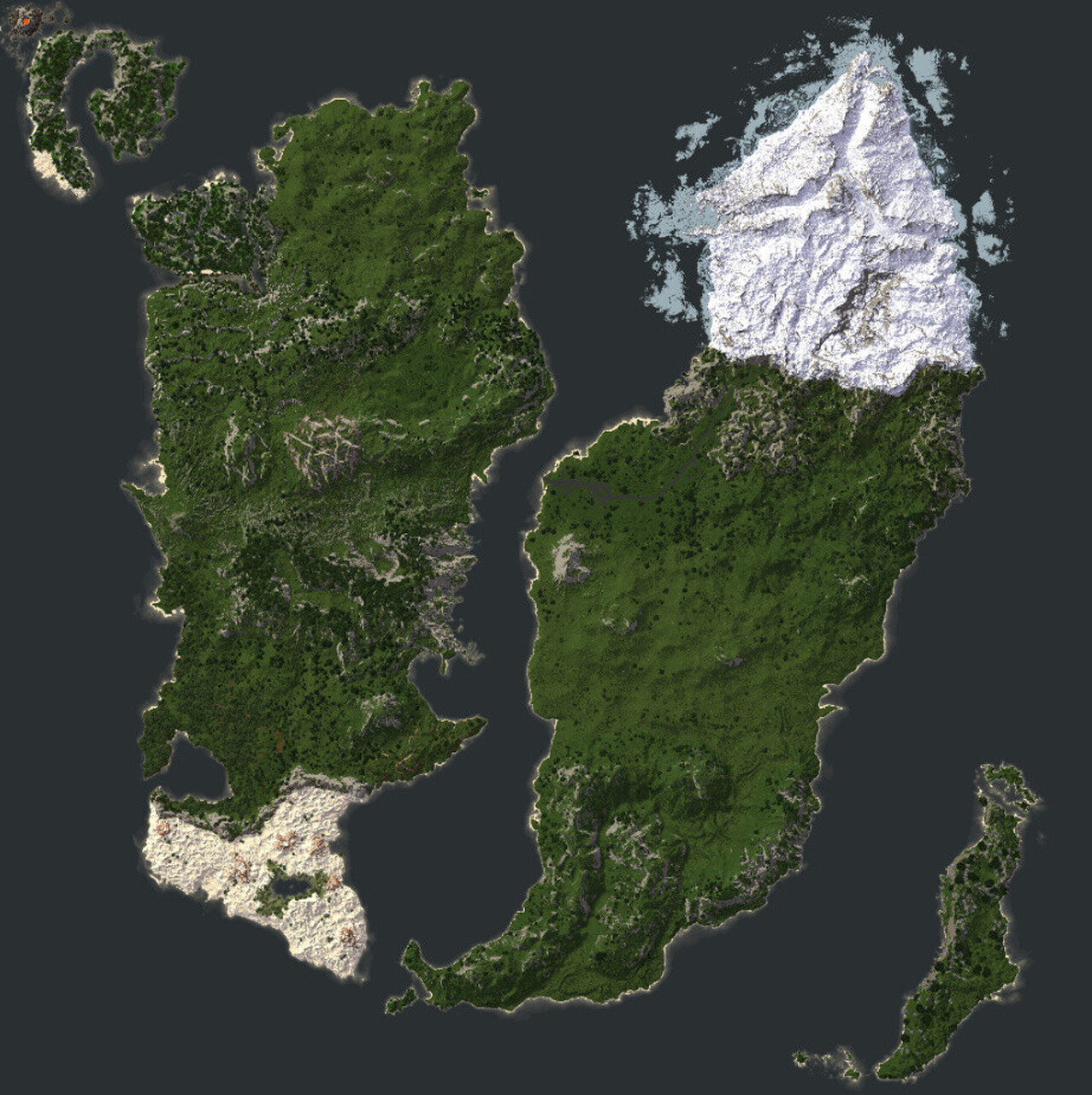 Two continents 4000x4000 [worldpainter] Minecraft Map