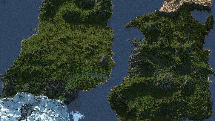 Two continents 4000x4000 [worldpainter] Minecraft Map