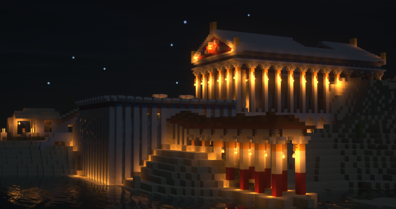 Ancient temples in The Blocky Place server Minecraft Map