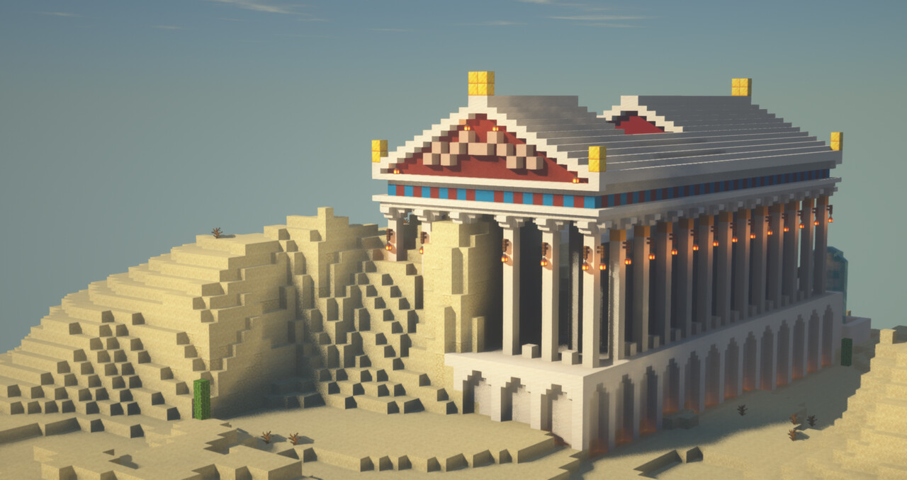 Ancient temples in The Blocky Place server Minecraft Map
