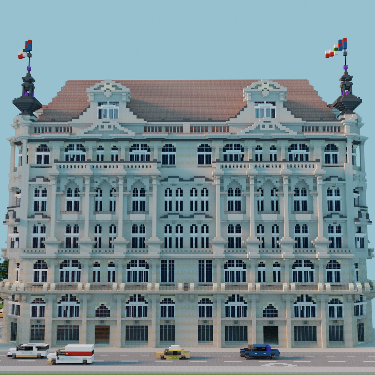 Minecraft Façades | Prague row buildings + DOWNLOAD (Schematic ...