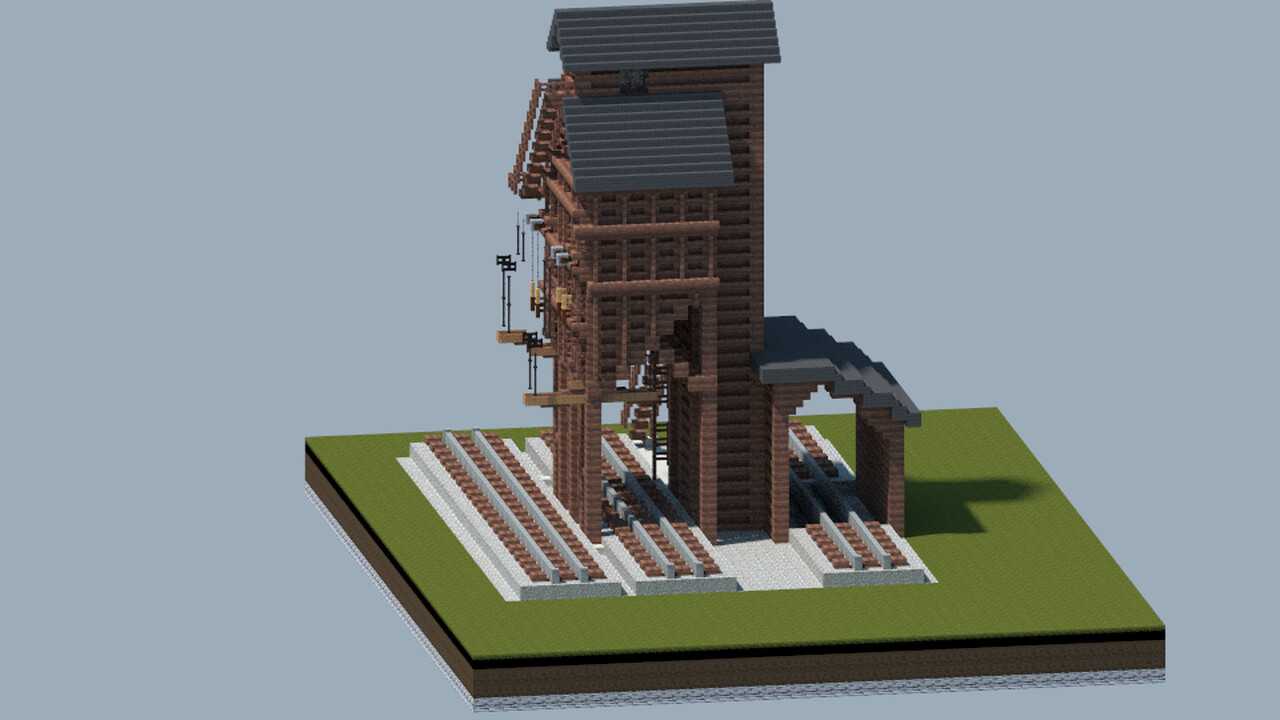 Railroad coaling tower [With Download} Minecraft Map
