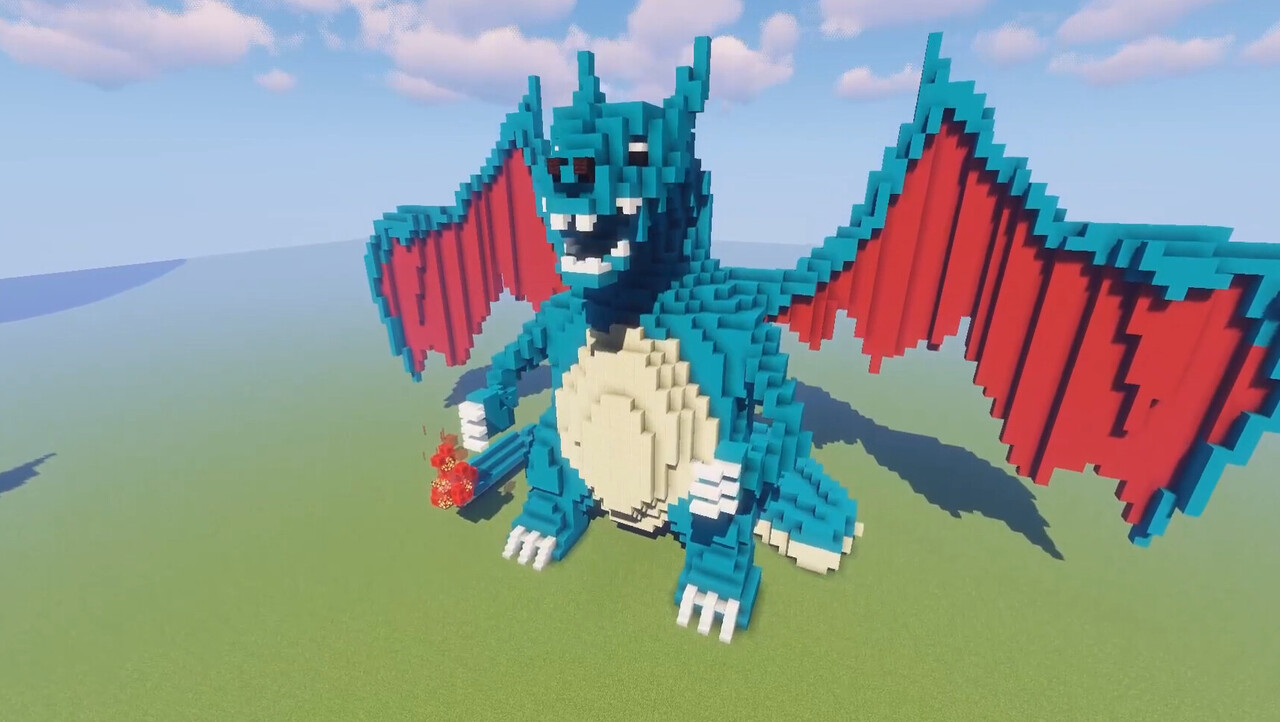 🔥Shiny Charizard Statue Schematic + Download🔥 Minecraft Map