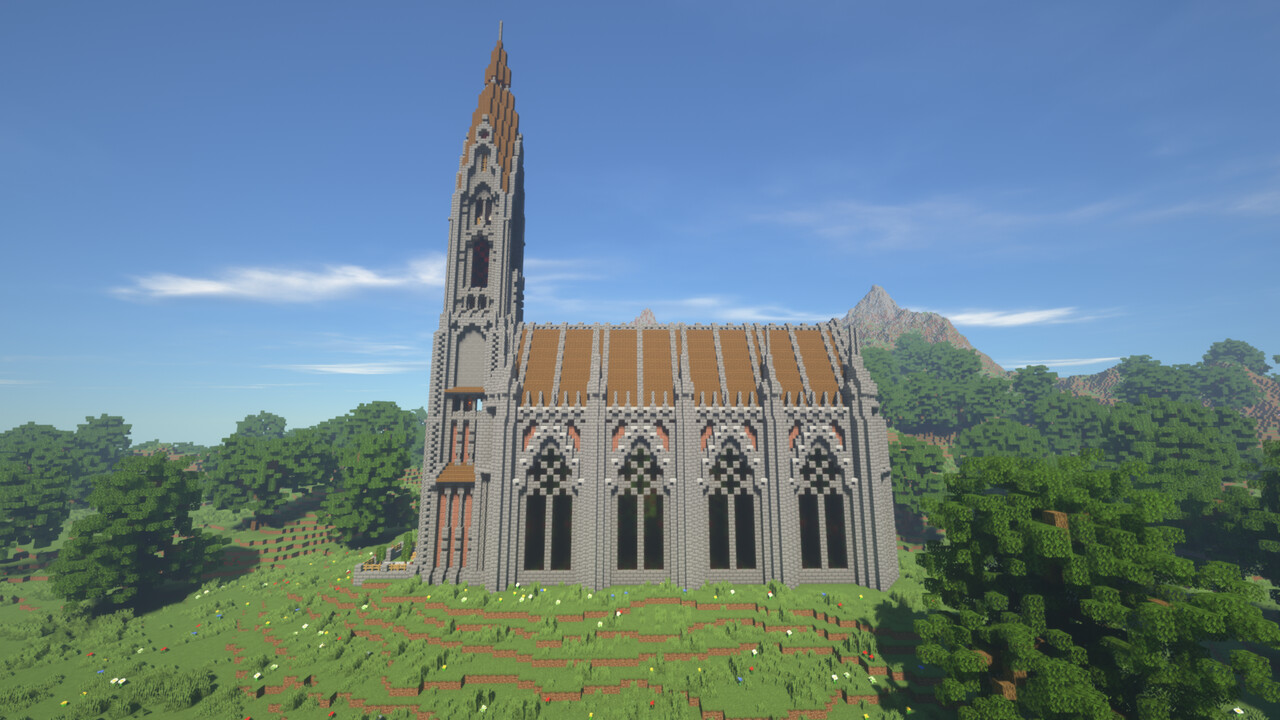 Gothic Church on Desolate Island Minecraft Map