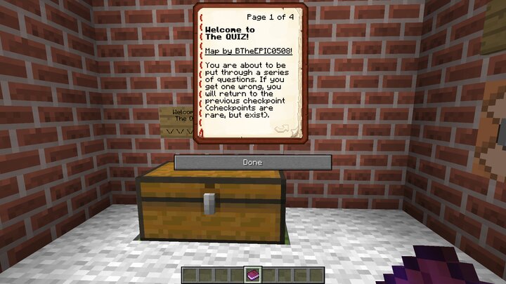 The QUIZ [1.11] (WIP) Minecraft Map