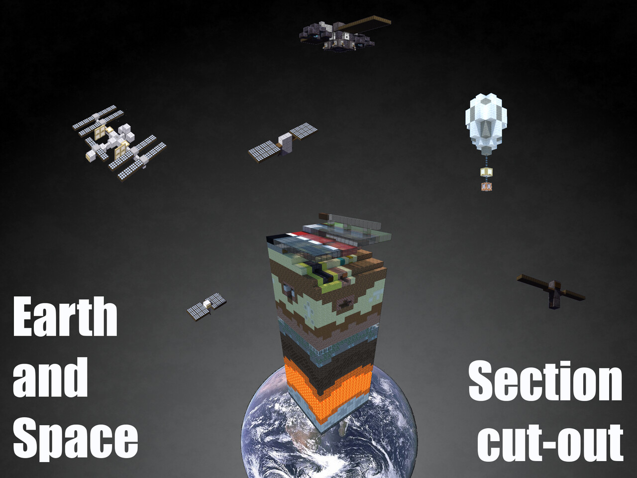 Earth and Space Section Cut-Out Minecraft Map