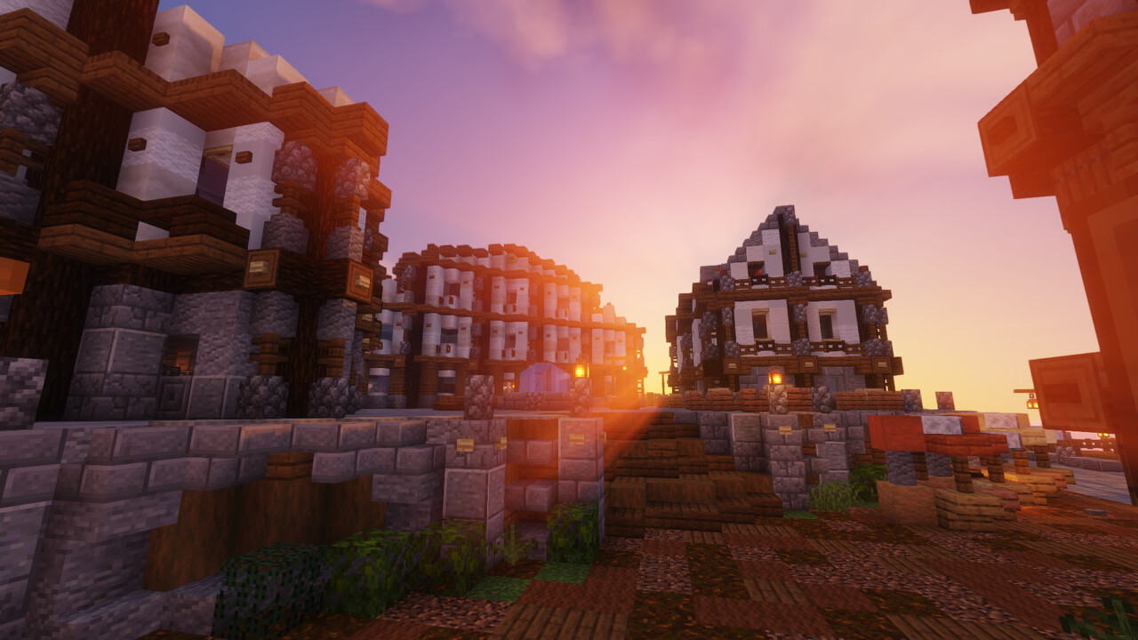 Medieval port town Minecraft Map