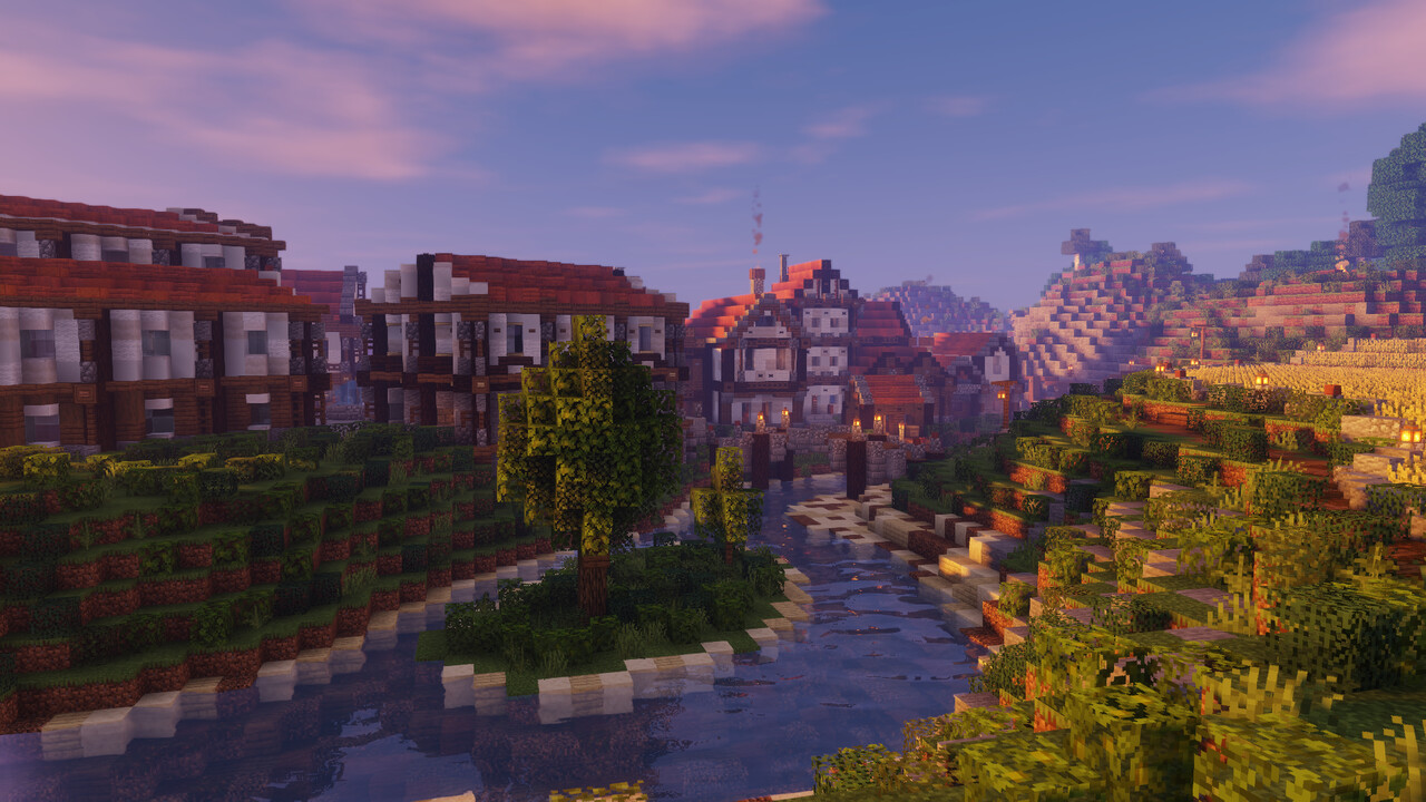 Medieval port town Minecraft Map
