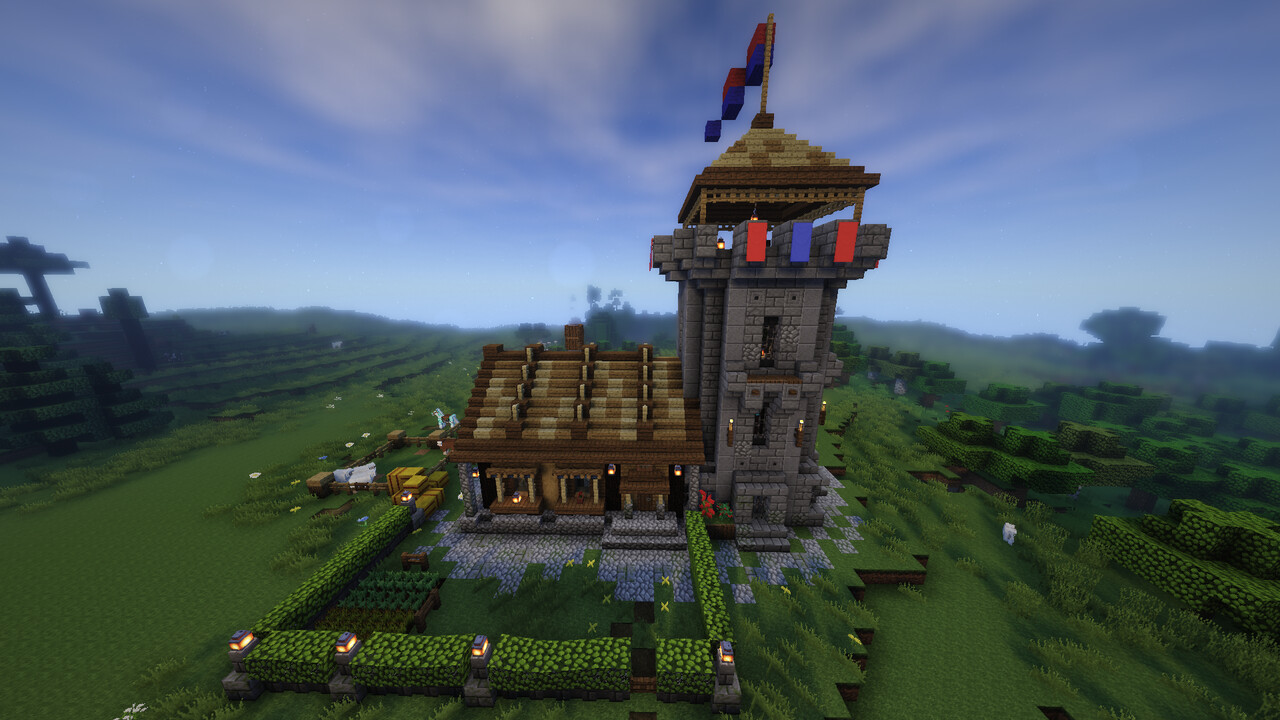 ||Minecraft: How To Build Medieval House Watch Tower || Minecraft Map