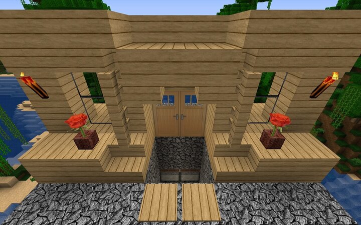 trapdoor secured house entrance Minecraft Map