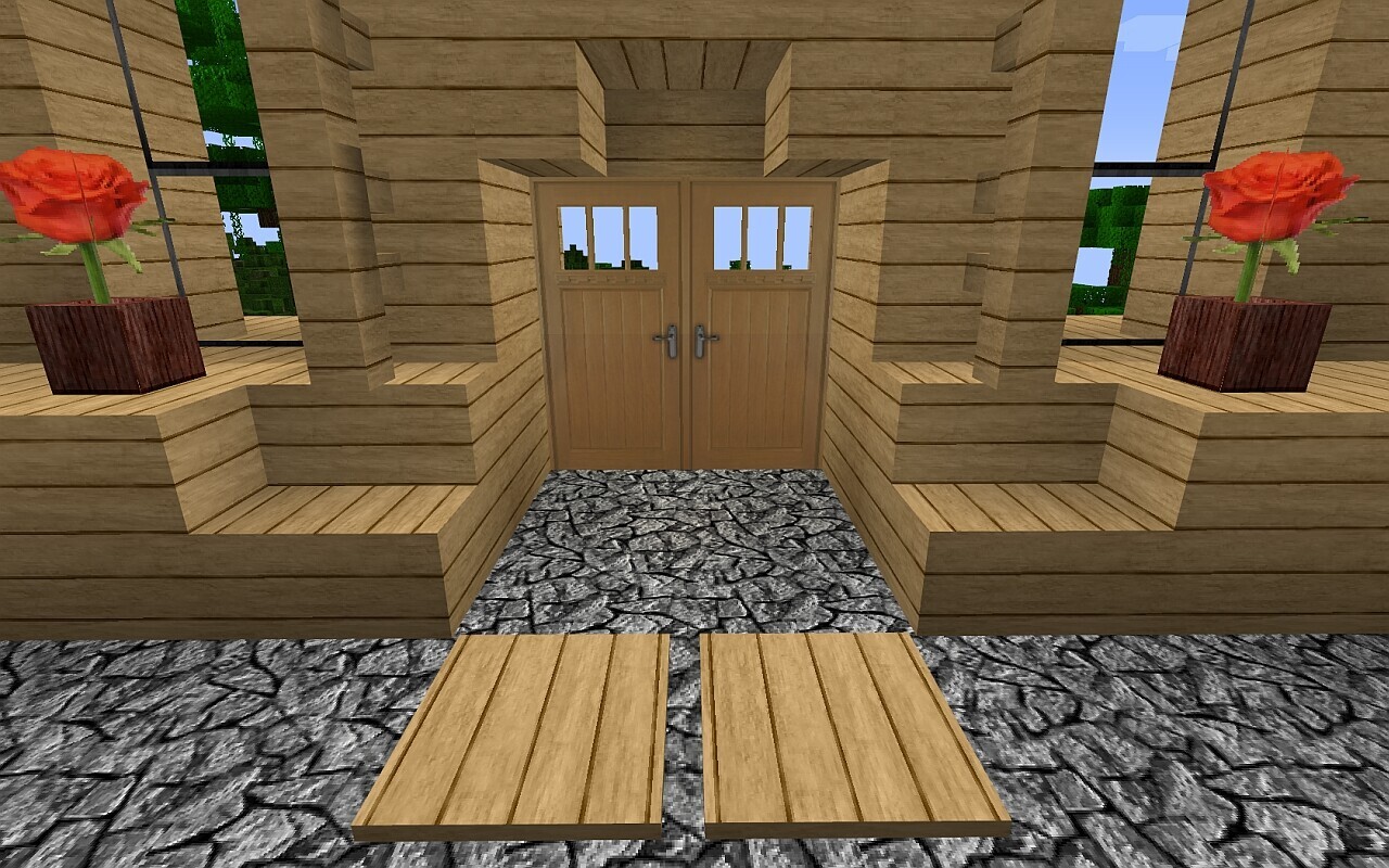 trapdoor secured house entrance Minecraft Map