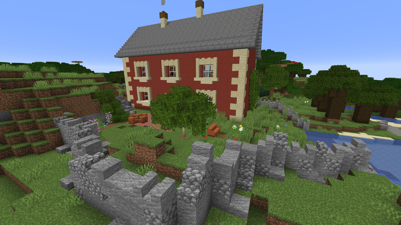 Farmhouse build with inspiration picture Minecraft Map