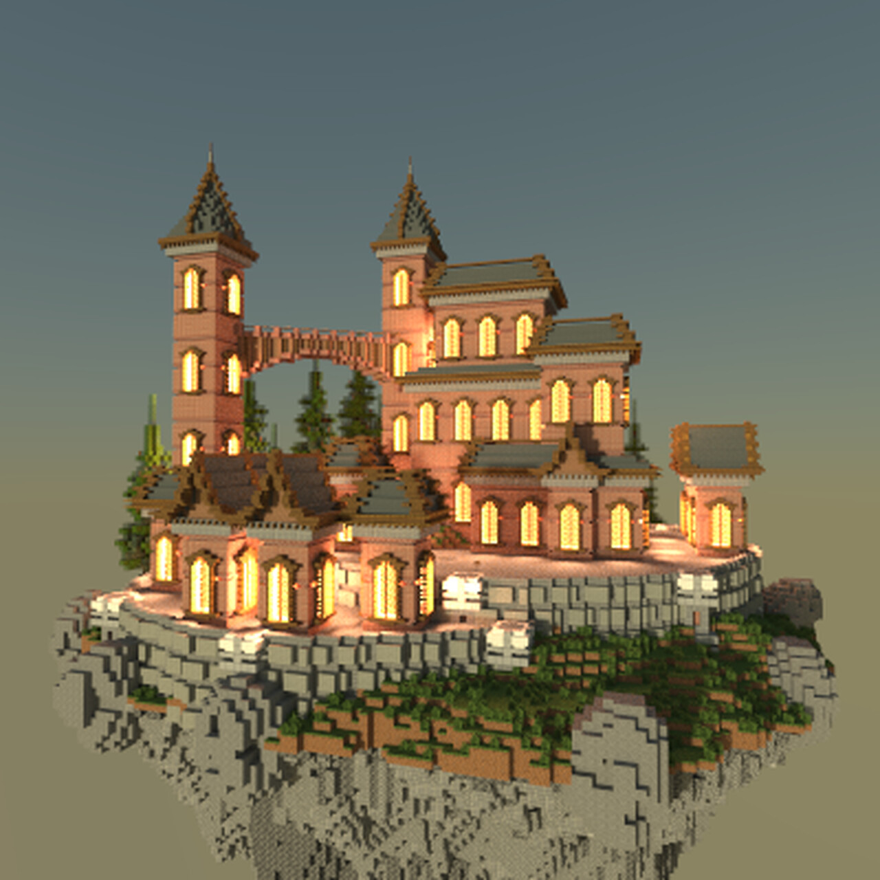 SkyTown Floating Island | Aderlyon Build Team Minecraft Map