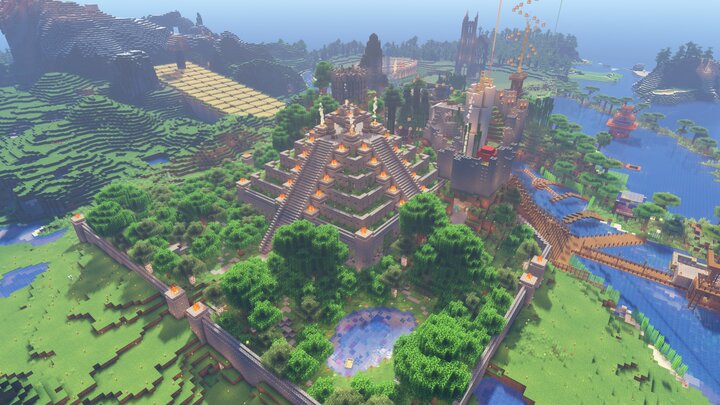 Temple of Nature - Built in Survival Minecraft Map