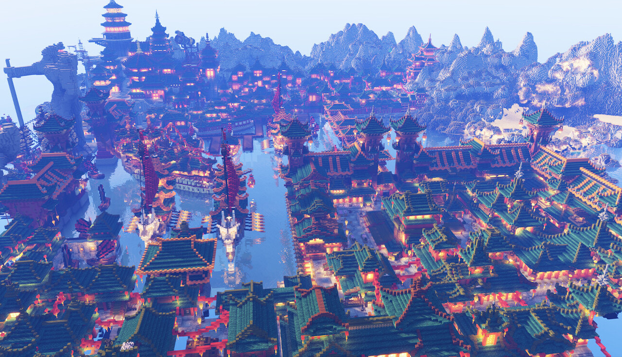 悲 唵 暻 導 (Fantasy oriental build) Minecraft Map