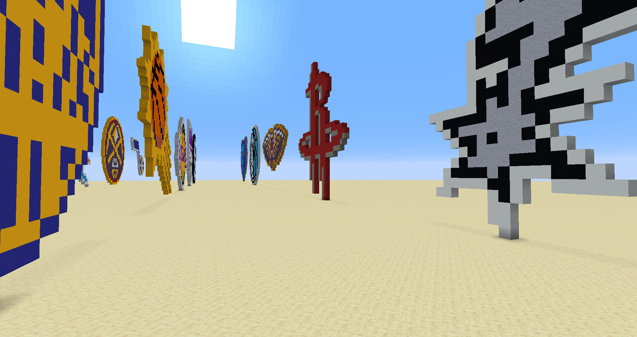 NBA Western Conference Teams pixel art Minecraft Map
