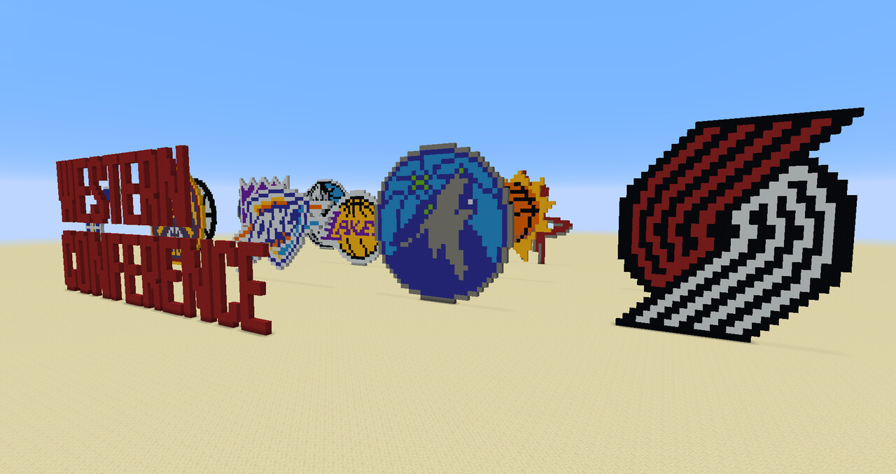 NBA Western Conference Teams pixel art Minecraft Map
