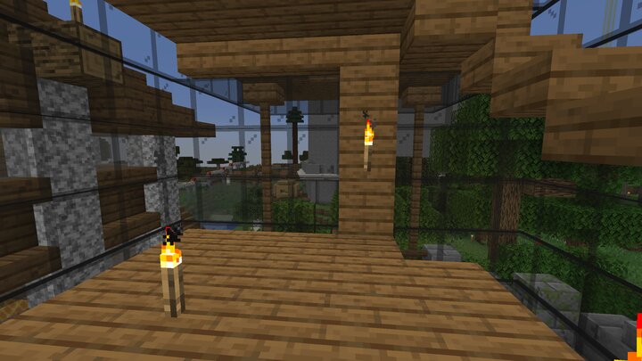 New Stockholm - castle ruin, honeycomb house, minimalist house Minecraft Map