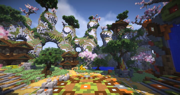 Lobby in the style of ancient japan Minecraft Map