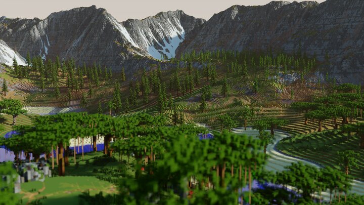 3k by 3k Multibiome Terrain Minecraft Map