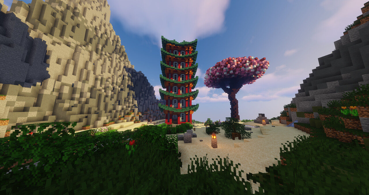 Asian Spawn and Islands for your server Minecraft Map