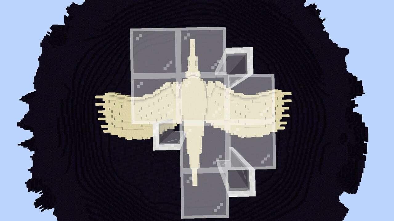 Bird on an Obsidian Flying Island Minecraft Map