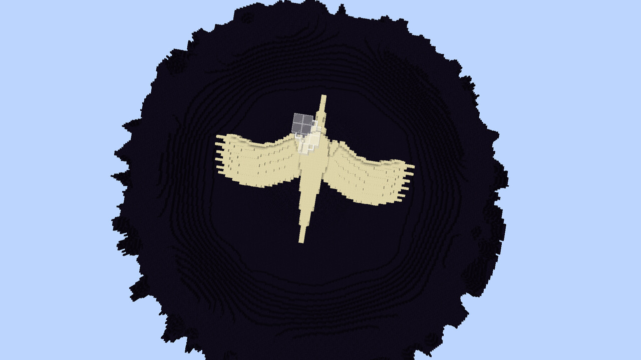 Bird on an Obsidian Flying Island Minecraft Map