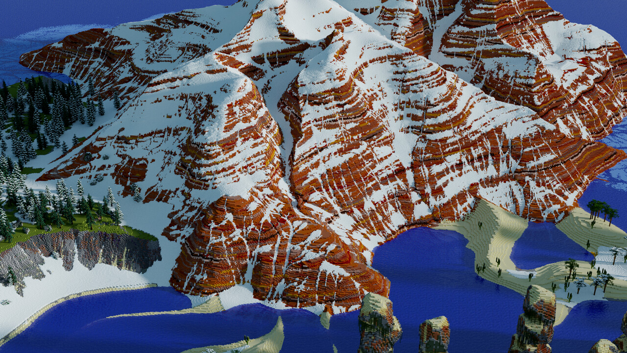 Blizzard Multi-Biome Custom Terrain Minecraft Map