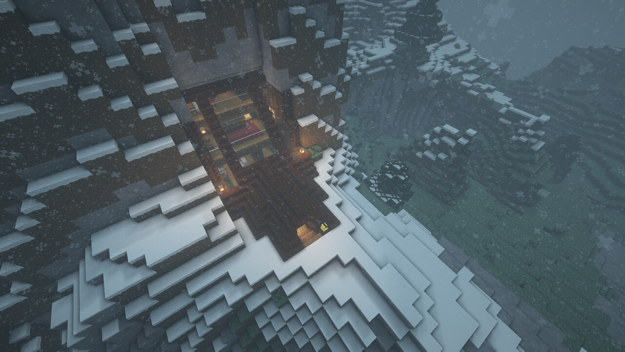 Modern Snowy Mountain House Minecraft Map