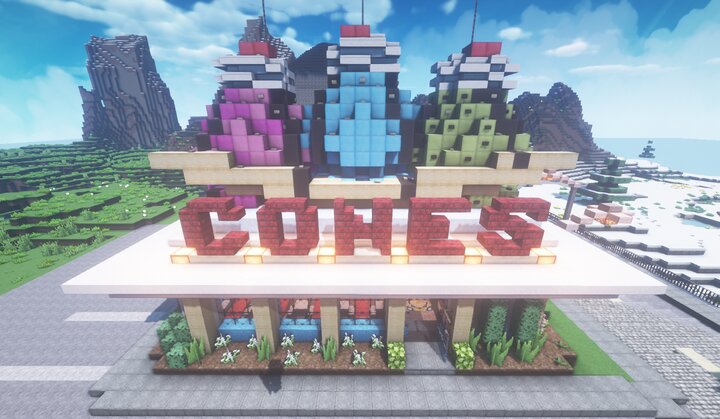 CONES Ice Cream Parlor Minecraft Map