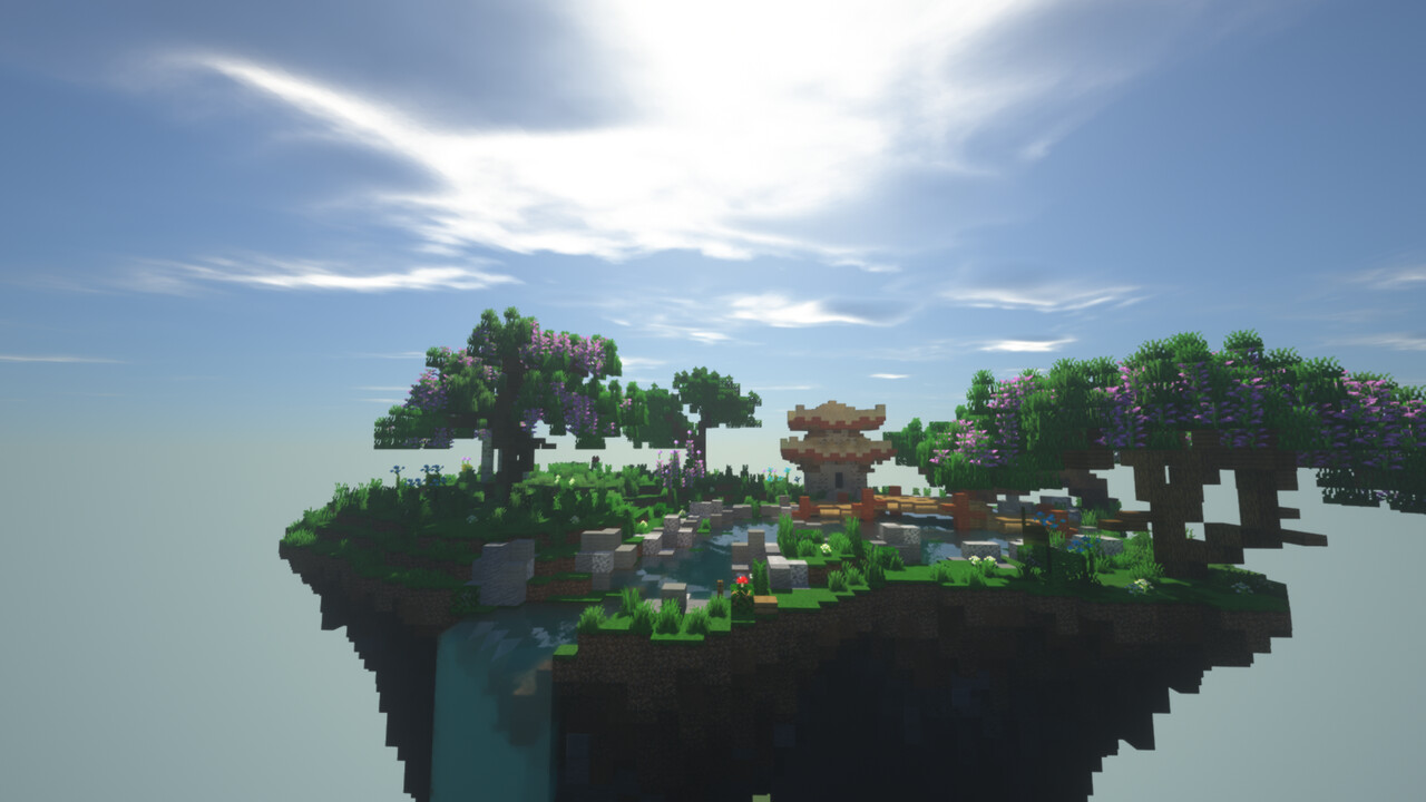 Japanese garden on a floating island Minecraft Map