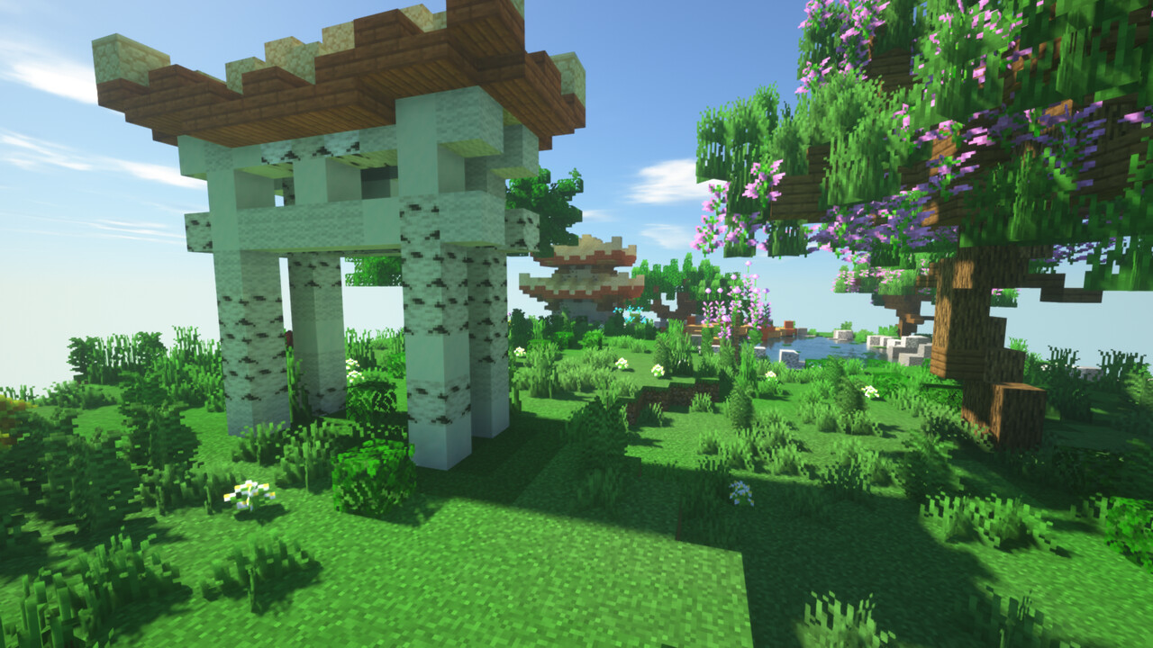 Japanese garden on a floating island Minecraft Map
