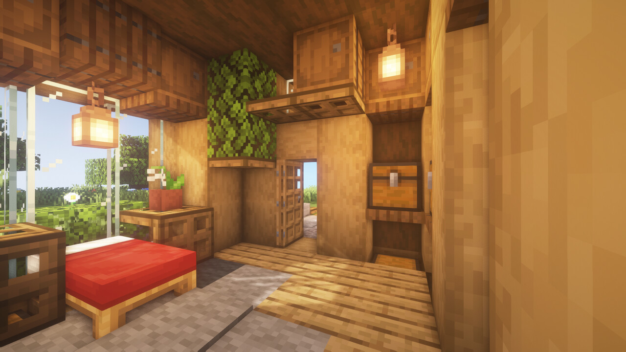 Nowoczesny drewniany domek / Modern wooden house Minecraft Map