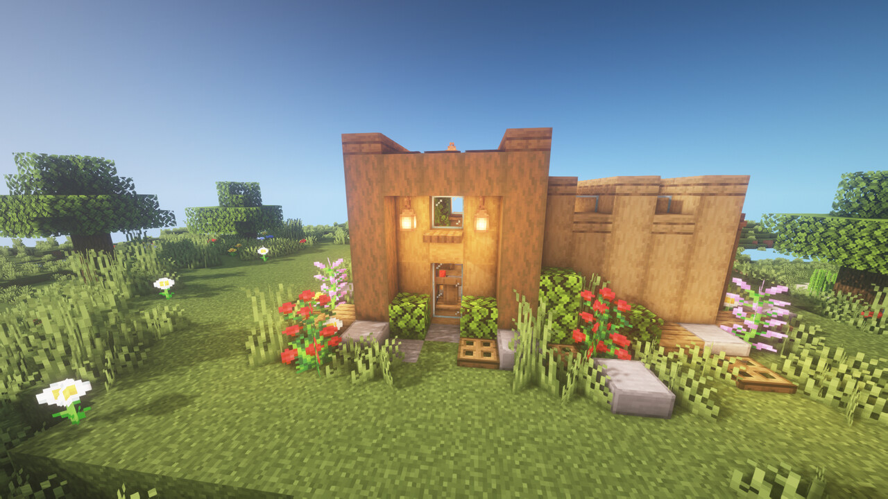 Nowoczesny drewniany domek / Modern wooden house Minecraft Map