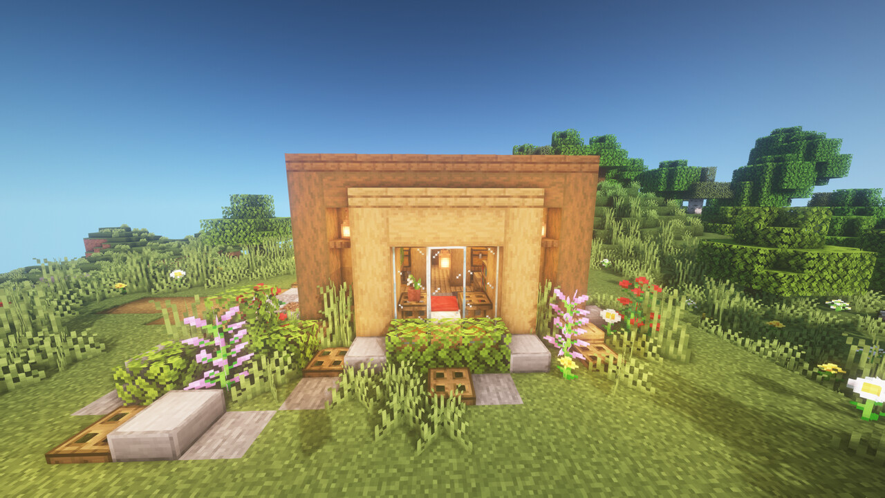 Nowoczesny drewniany domek / Modern wooden house Minecraft Map