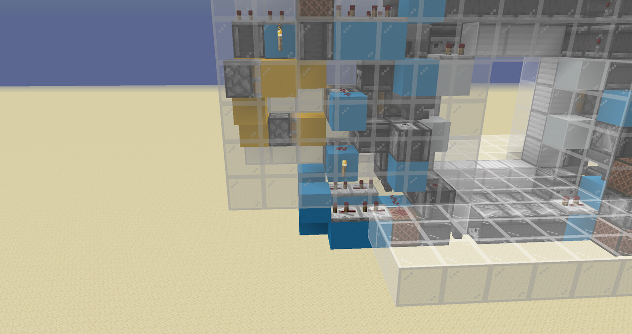 4x4 Spiral Piston Door Minecraft Map