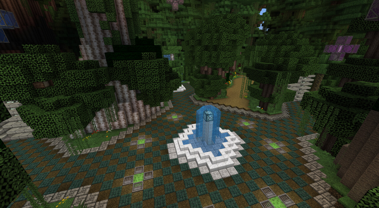 Wooded Teleporter Spawn Area Minecraft Map