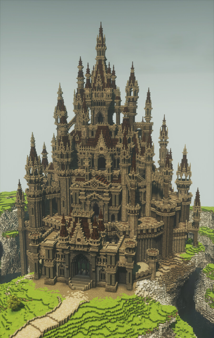 A castle towering in the blue sky Minecraft Map